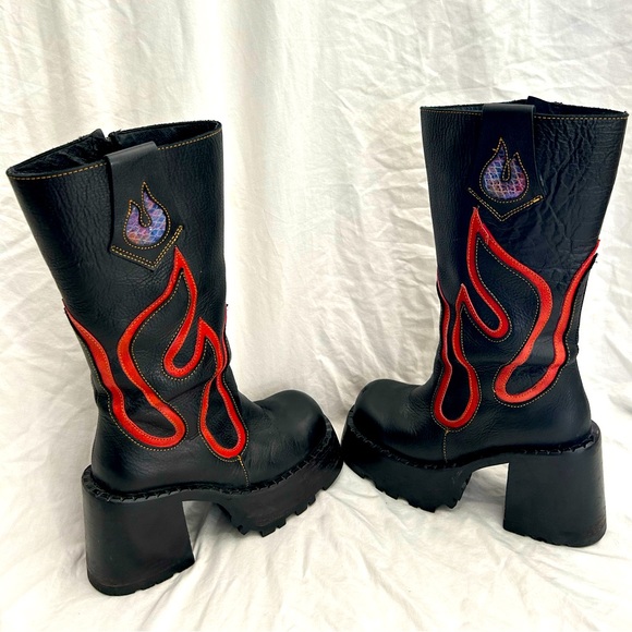 destroy | Shoes | Destroy Rare Black Leather Vintagey2k Platform Chunky ...